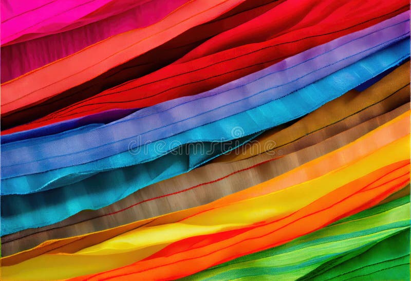 A Stack of Colorful Rainbow Flags. Generative AI Stock Illustration ...