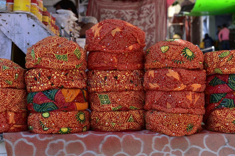 Stack of Colorful Rajasthan Traditional Turbans Stock Image - Image of ...
