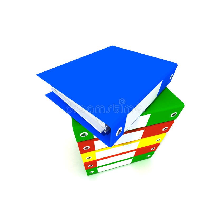 Stack of Colorful Ring Binders Stock Illustration - Illustration of ...
