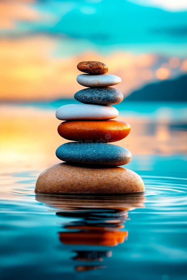 Stack Pebbles Sitting Top Body Water Stock Photos - Free & Royalty-Free ...