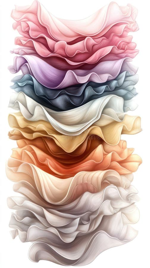 A Stack of Colorful, Ruffled Fabric Layers Showcasing Texture and ...