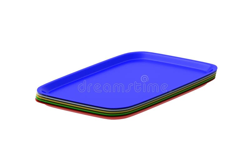 Stack of Colorful Salver Isolated on White Background Stock ...