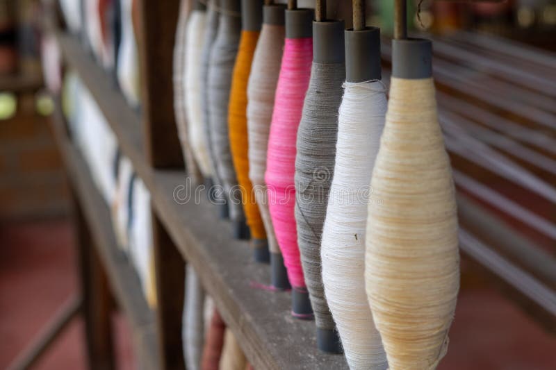 Stack of Colorful Silk Rolls Stock Photo - Image of colorful, garment ...