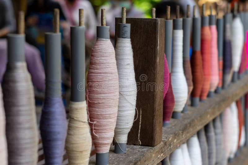 Stack of Colorful Silk Rolls Stock Image - Image of light, stack: 301381979