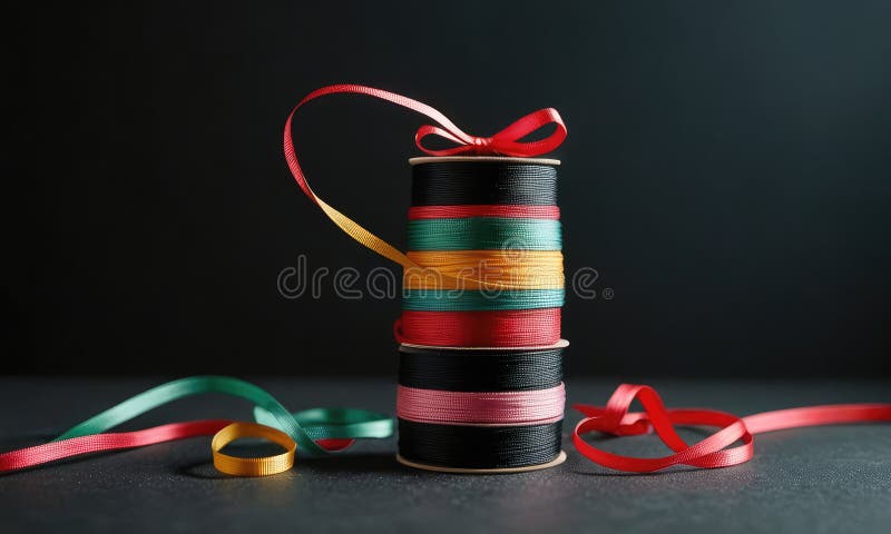 A Stack of Colorful Spools of Thread is Shown in this Image. the Spools ...