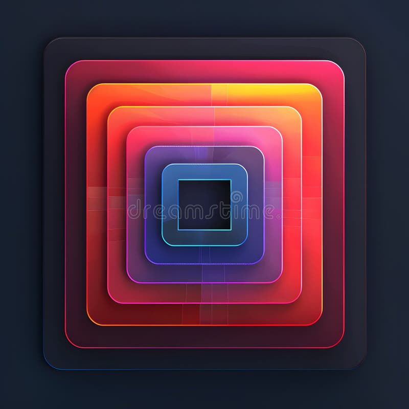 A Stack of Colorful Squares Encasing a Neon Blue Rectangle in the ...