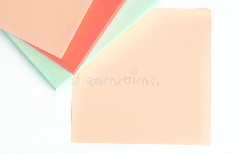 Stack of Colorful Sticky Note Paper, Pastel Tone on White Background ...