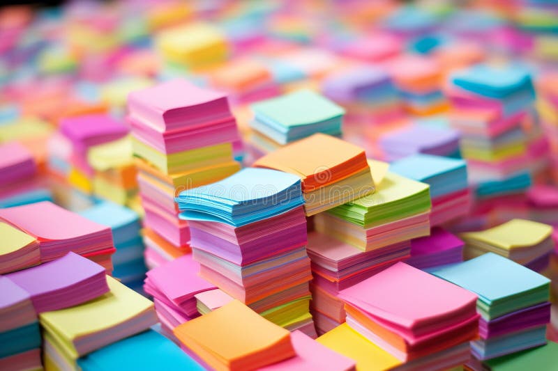 Stack of Colorful Sticky Note Paper, Ready for Your Text or Message ...