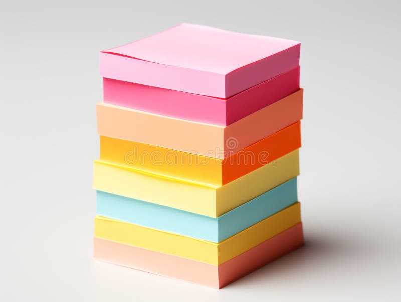 Stack of Colorful Sticky Notes Stock Illustration - Illustration of ...