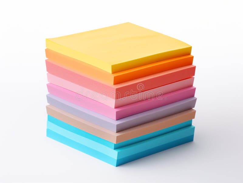 Stack of Colorful Sticky Notes Stock Illustration - Illustration of ...
