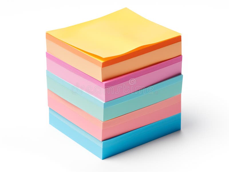 Stack of Colorful Sticky Notes Stock Illustration - Illustration of ...