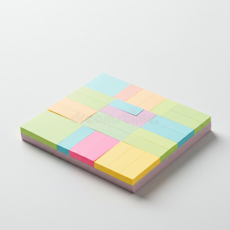 A Stack of Colorful Sticky Notes Arranged in a Grid Pattern. the Notes ... A Stack of Colorful Sticky Notes Arranged in a Grid Pattern. the Notes ...