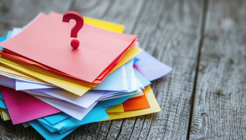 Stack Colorful Sticky Notes Question Mark Top Stock Photos - Free ...