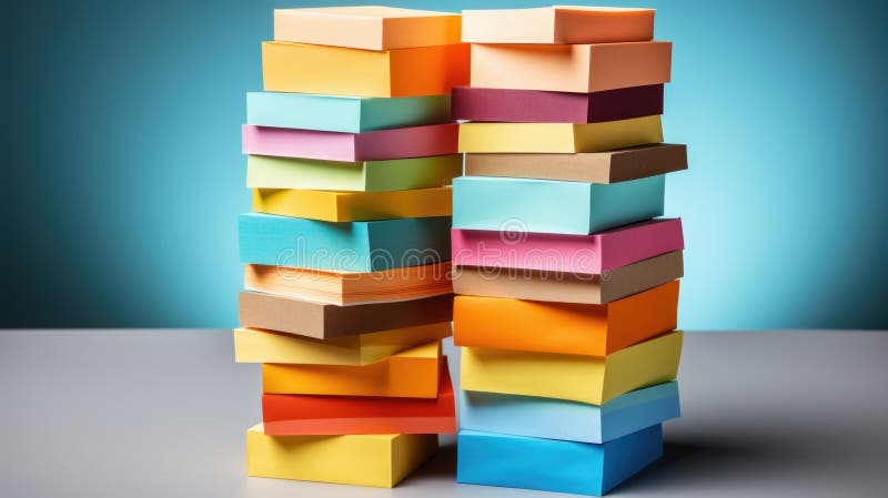Stack of Colorful Sticky Notes Isolated on White Stock Photo - Image of ...