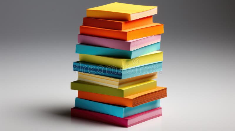 Stack of Colorful Sticky Notes Isolated on White Stock Illustration ...
