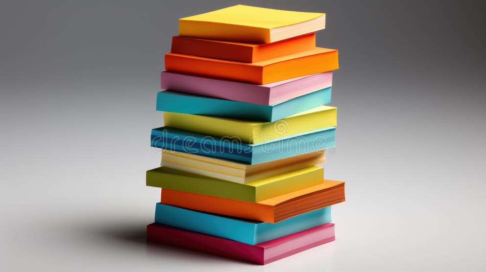 Stack of Colorful Sticky Notes Isolated on White Stock Illustration ...