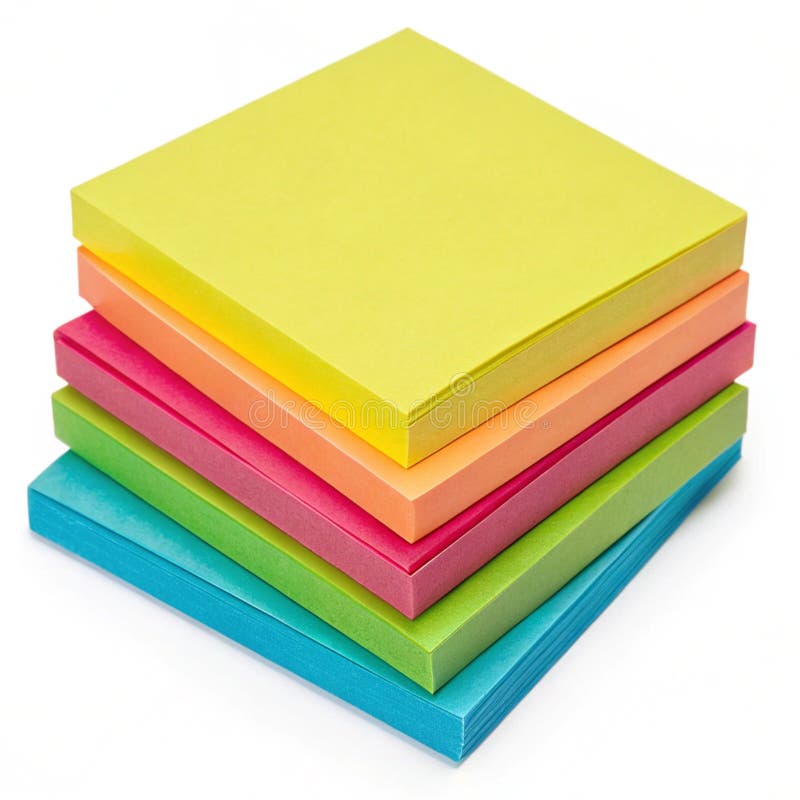 Stack of Colorful Sticky Notes Isolated on White Background Stock ...