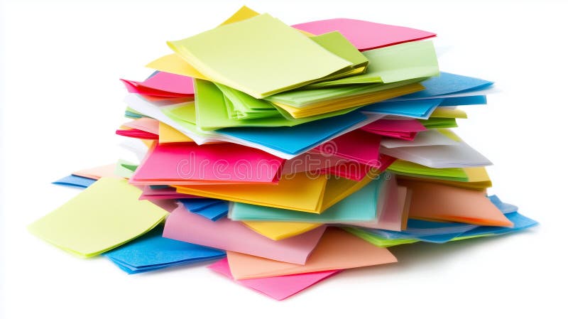 Stack of Colorful Sticky Notes Isolated on White Background Perfect for ...