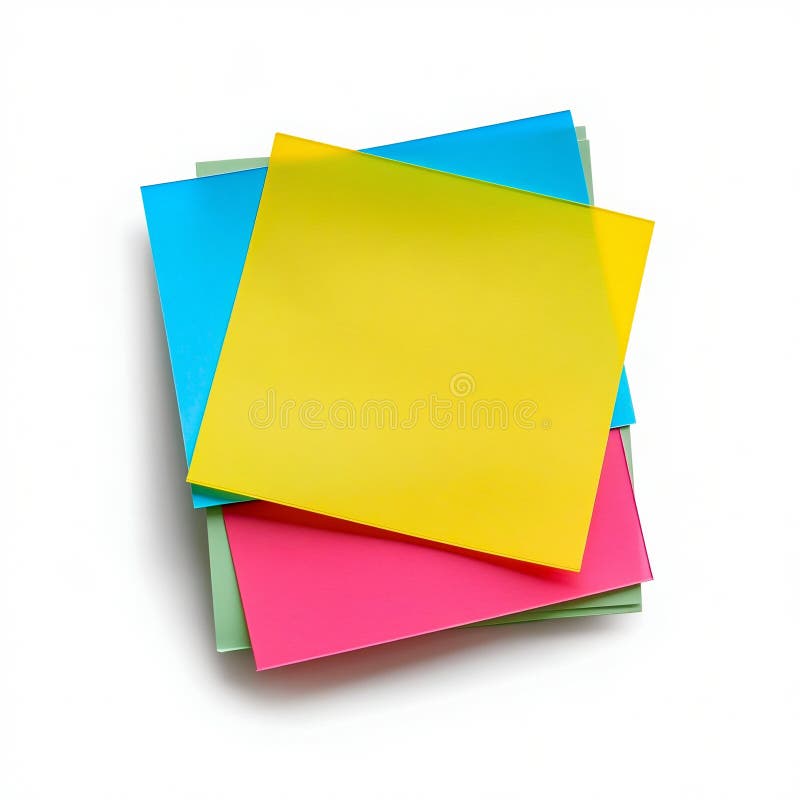 Stack of Colorful Sticky Notes Isolated on White. Generative Ai Stock ...