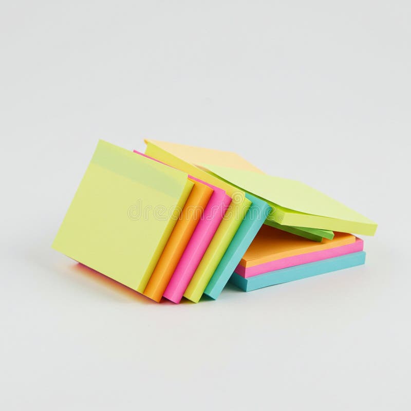 Stack of Colorful Sticky Notes in Pastel Shades, Including Yellow, Pink ...