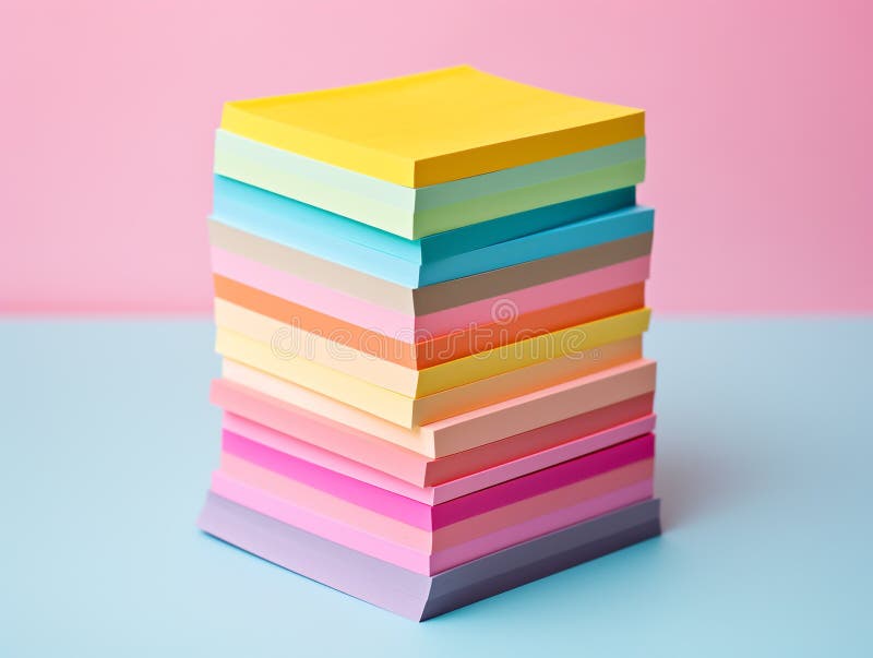 Stack of Colorful Sticky Notes Stock Illustration - Illustration of ...