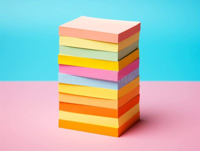 Stack of Colorful Sticky Notes Stock Illustration - Illustration of ...