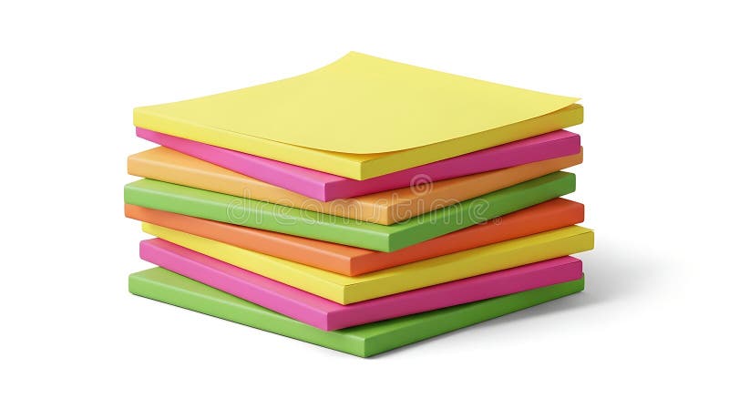 Stack Yellow Sticky Notes White Background Office Use Stock Photos ...