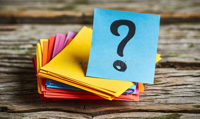 Stack of Colorful Sticky Notes on Wooden Background with a Prominent ...