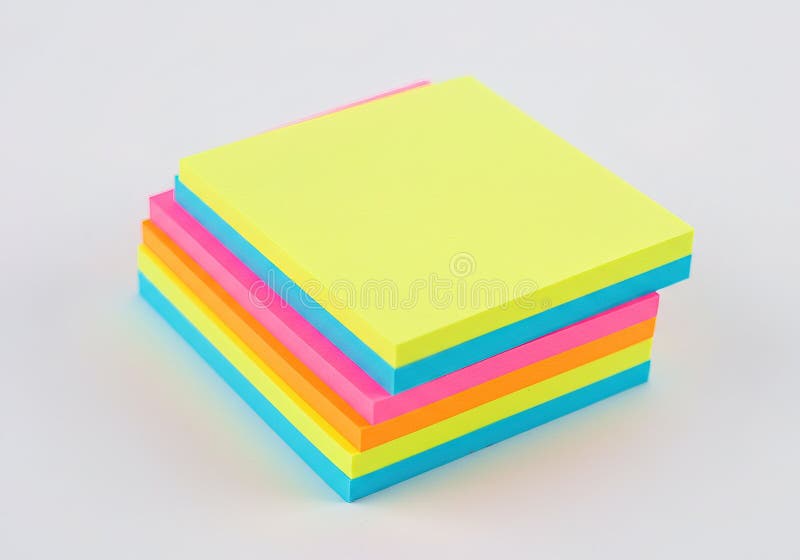 A Stack of Colorful Sticky Notes with a Yellow One on Top AI Generated ...