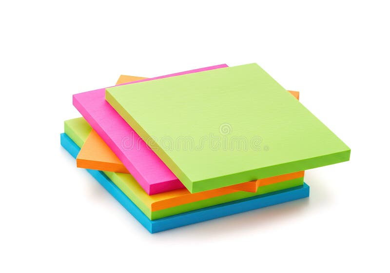 A Stack of Colorful Sticky Notes with a Yellow One on Top AI Generated ...
