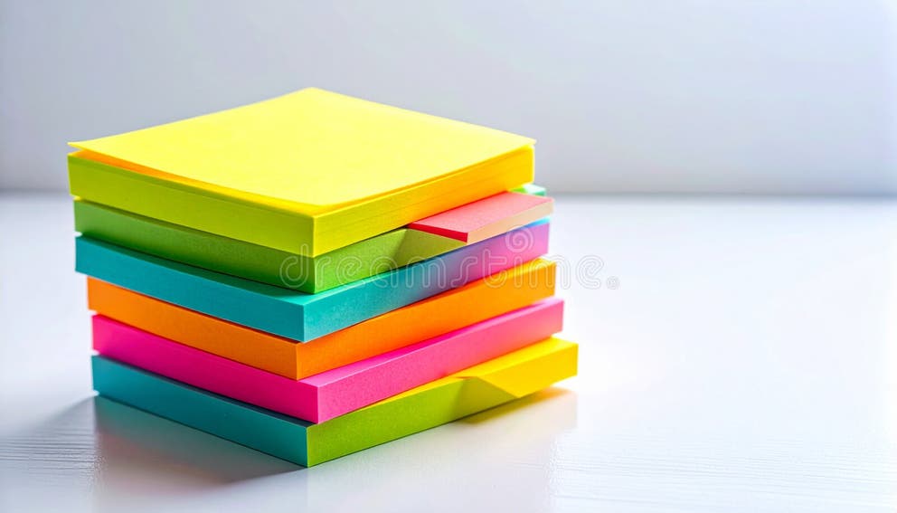 Stack of Colorful Sticky Tabs for Notes. Back To School Concept ...