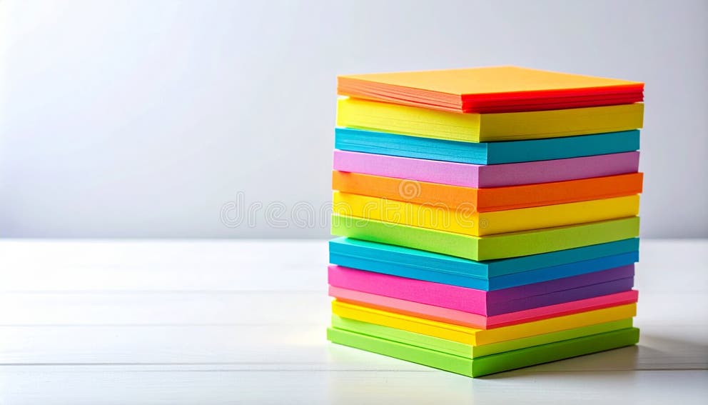 Stack of Colorful Sticky Tabs for Notes. Back To School Concept ...