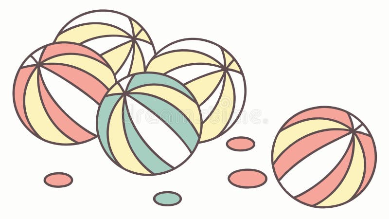 Stack of Colorful Striped Balls Vector Art, Vector Design Generative AI ...