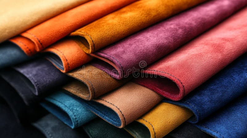 A Stack of Colorful Suede Fabric Swatches Stock Illustration ...