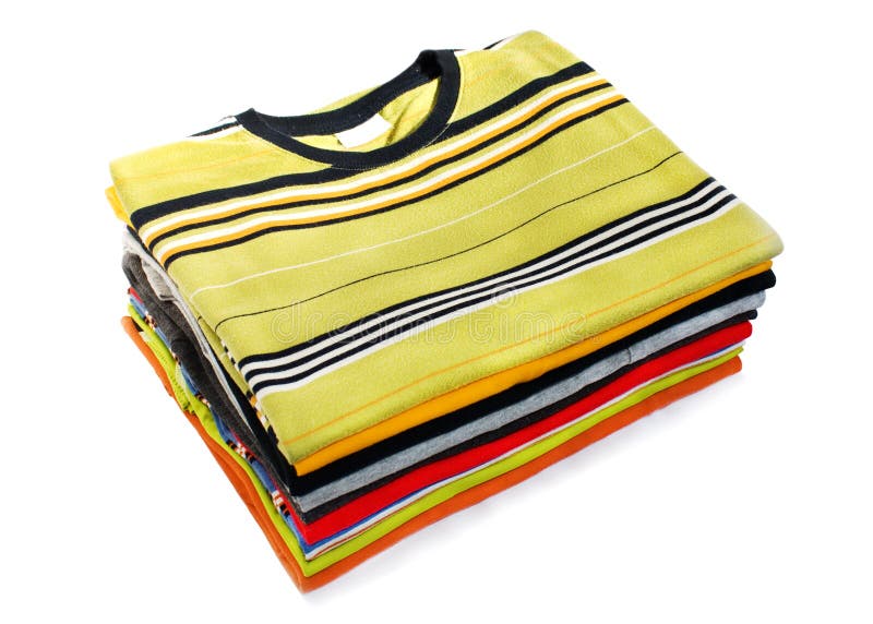 A Stack of Colorful T-shirts Stock Image - Image of package, wear: 13169553