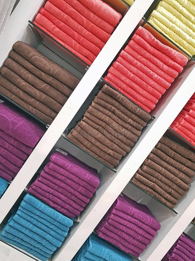 Stack of Colorful Towels - Colorful Background Stock Image - Image of ...