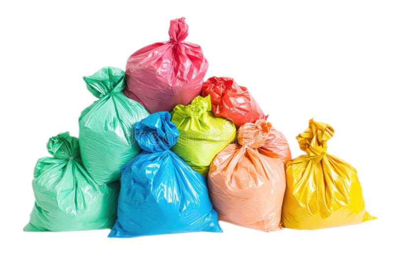 A Stack of Colorful Trash Bags Designed Specifically for Efficient ...