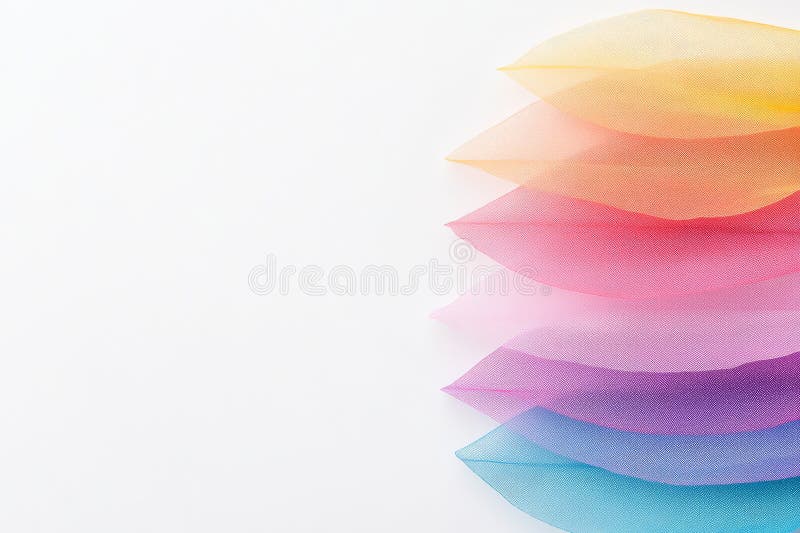 Stack of Colorful Tulle Paper with Delicate Edges and Patterns on White ...