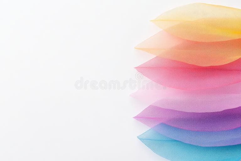 Stack of Colorful Tulle Paper with Delicate Edges and Patterns on White ...