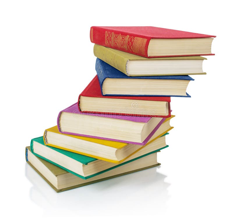 Stack Colorful Vintage Books Gold Ornament Stock Photos - Free ...