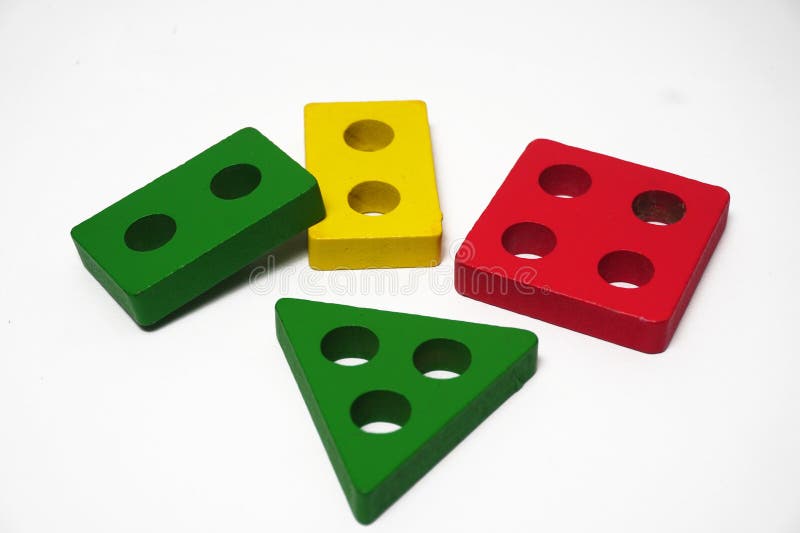 Stack of Colorful Wooden Block Toys on White, Educational Creative Fun ...