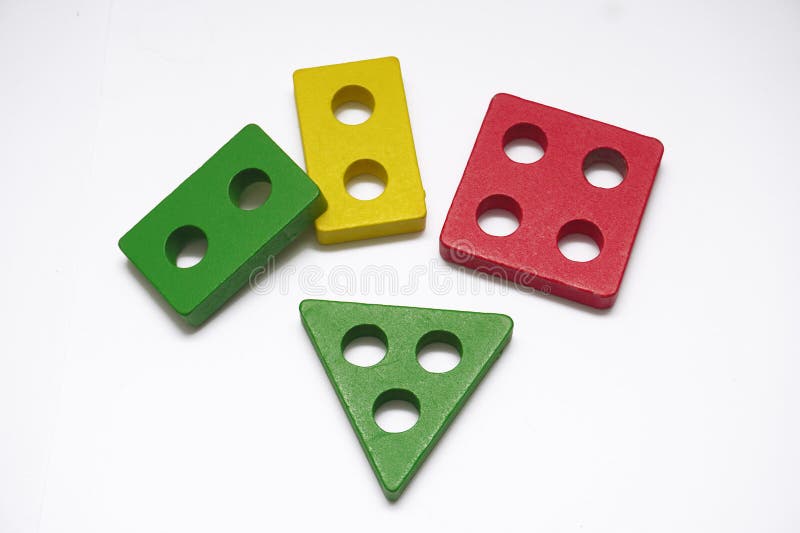 Stack of Colorful Wooden Block Toys on White, Educational Creative Fun ...