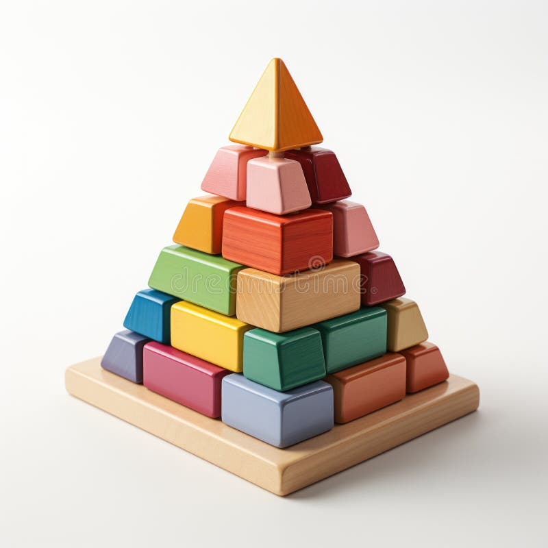 A Stack of Colorful Wooden Blocks Sitting on Top of Each Other Stock ...