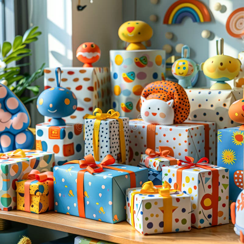 A Stack of Colorful Wrapping Paper with Various Patterns and Designs ...