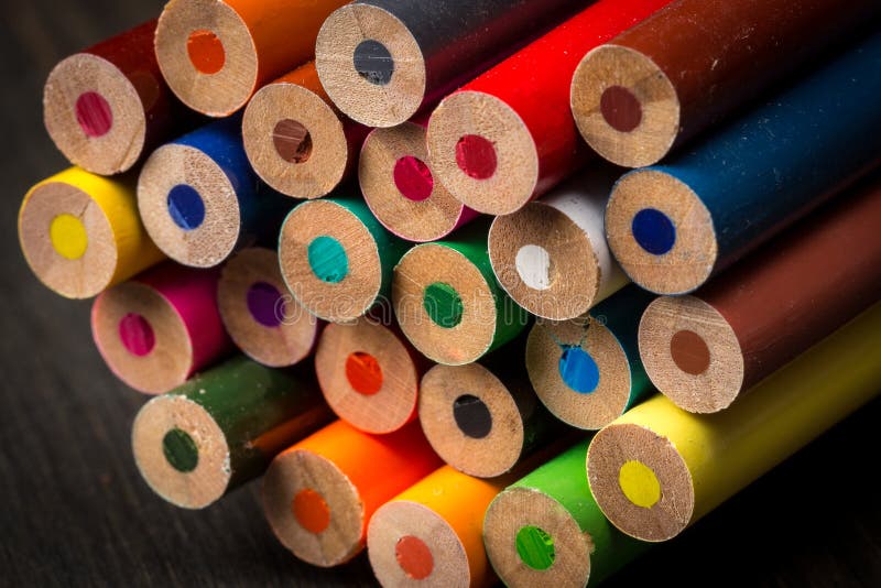 Stack of coloring pencils stock image. Image of ends - 86628339