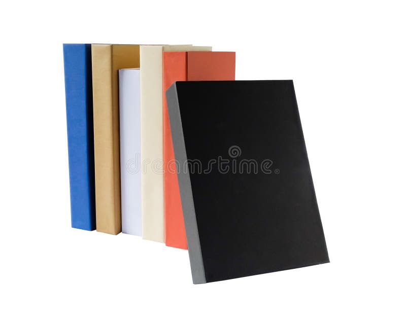Stack of Colors Hardcover Books Isolated Stock Image - Image of library ...