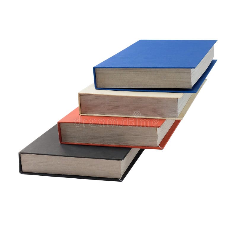 Stack of Colors Hardcover Books Isolated Stock Image - Image of vintage ...