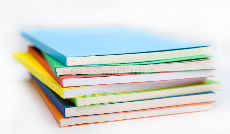 The Stack of the Coloured Books Stock Photo - Image of frame, notice ...