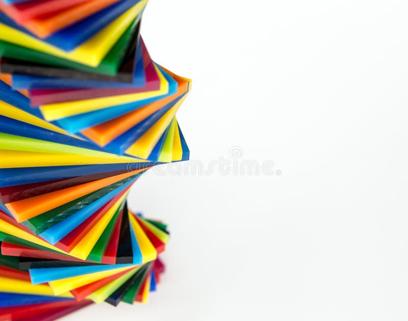 Stack of Coloured Cast Acrylic Sheet Stock Photo - Image of design ...