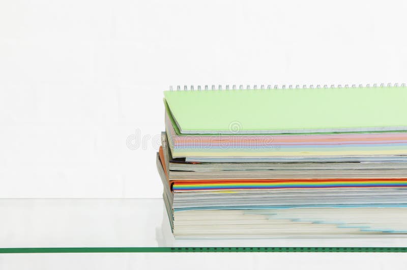 Stack of Coloured Stationery Studio Shot Stock Image - Image of copy ...